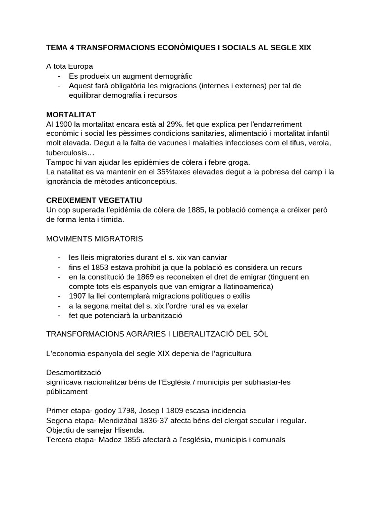 Historia D'espanya Tema 4 Apunts | PDF