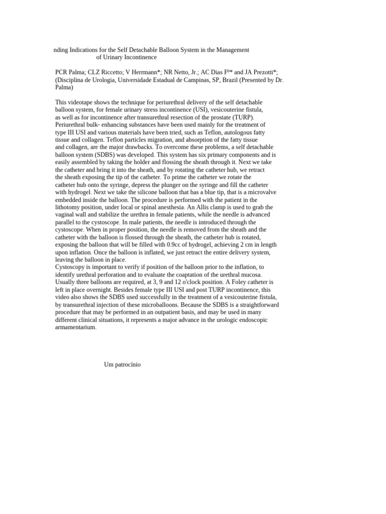 uro | PDF | Urinary Incontinence | Medical Procedures