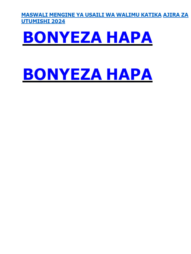 Maswali-ya-usaili-Walimu-Ajira-za-Utumishi-2024 (1) (1) | PDF