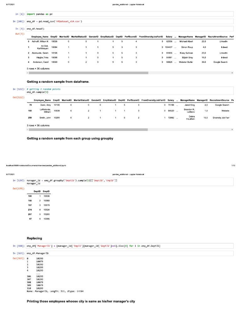 Pandas Additional Interview Questions | PDF