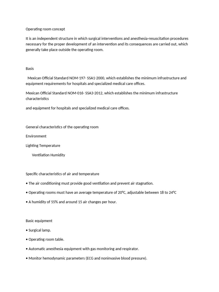 Operating Room Areas and Multidisciplinary Team | PDF | Operating ...