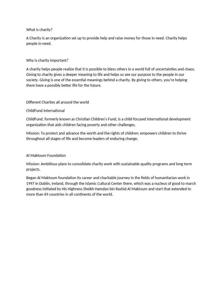What Is Charity | PDF