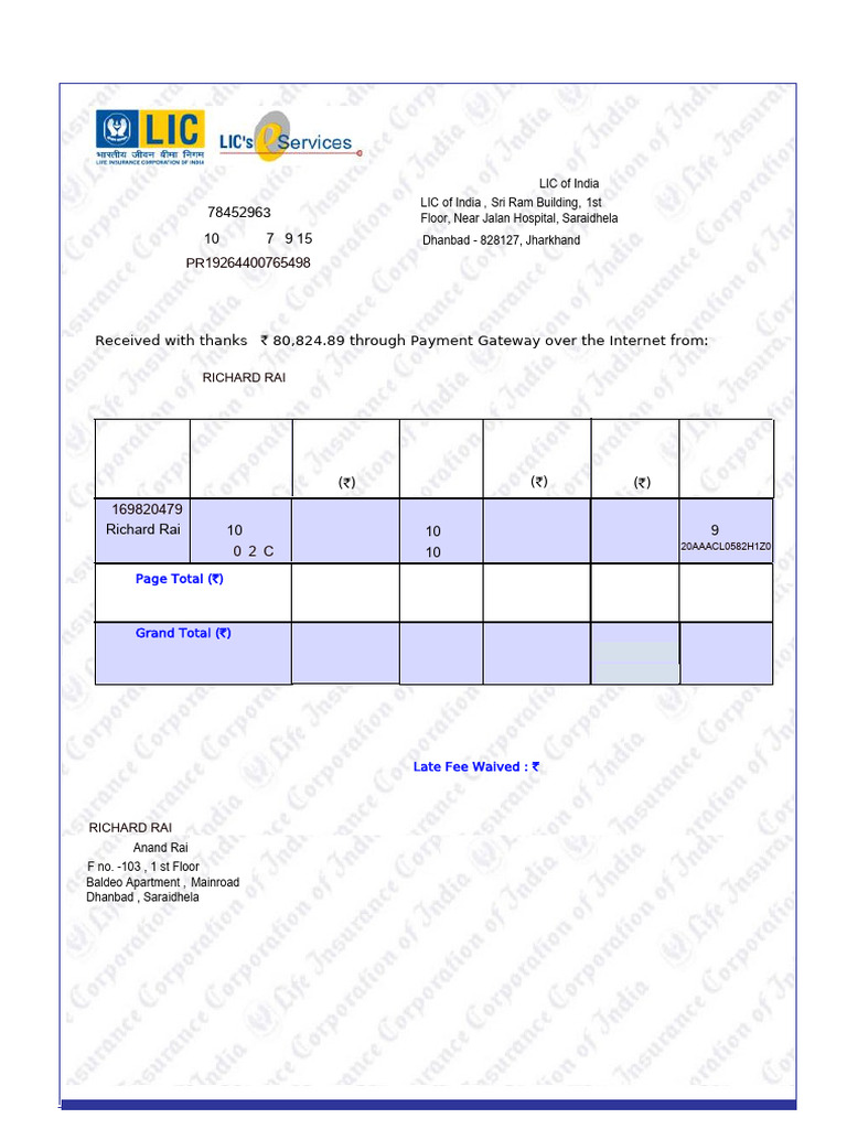 LIC 5 | PDF | Payments