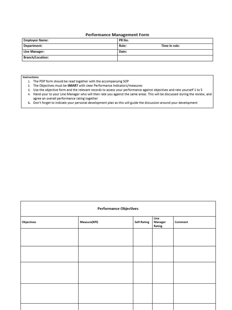 Employee Performance Review Form | PDF