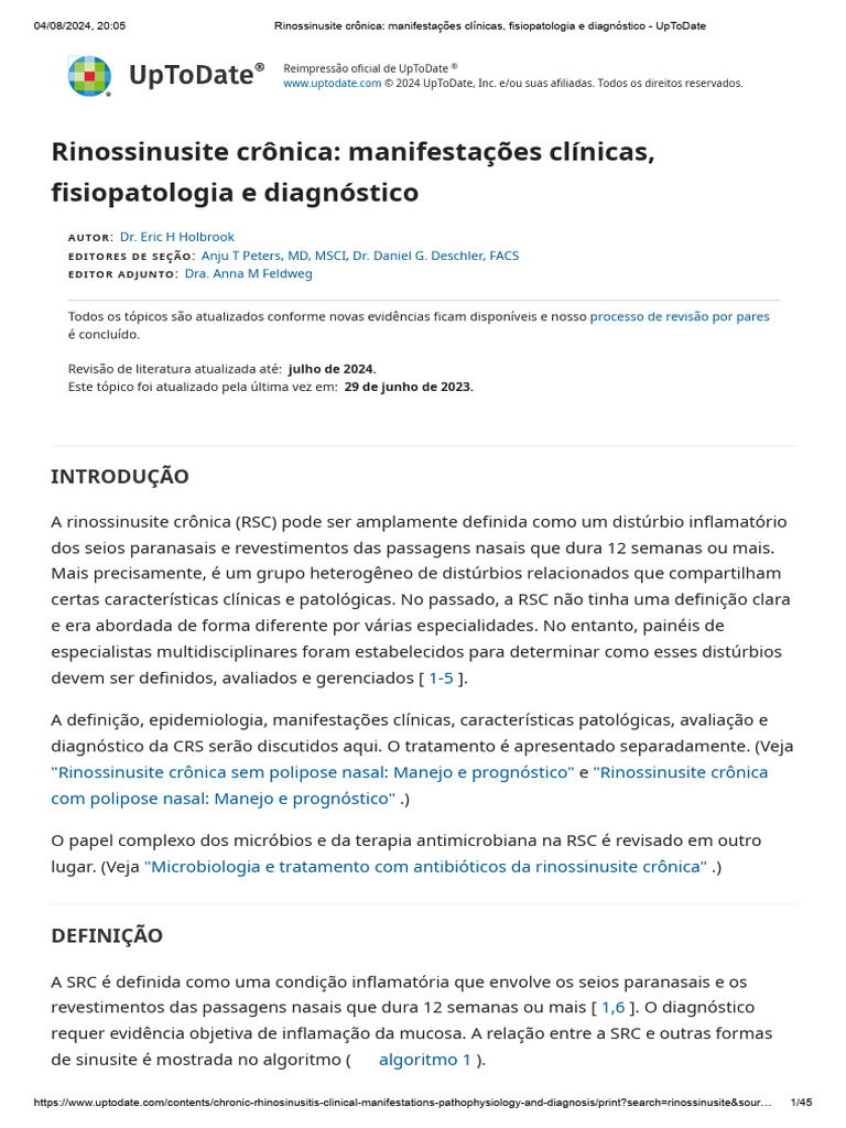 Rinossinusite crônica_ manifestações clínicas, fisiopatologia e ...