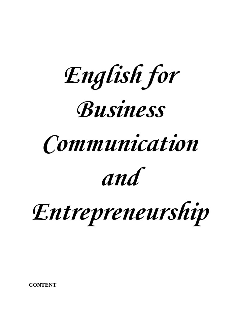 Business Communication for Entrepreneurs | PDF | Negotiation ...
