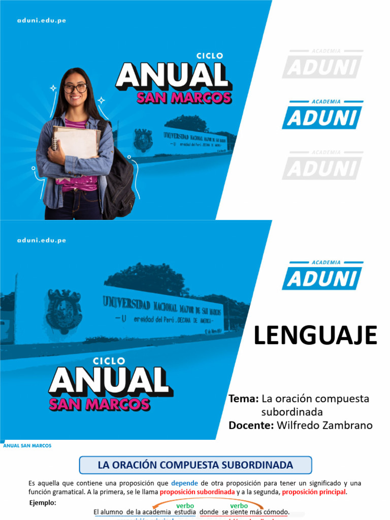 Oración Compuesta Subordinada | PDF | Oración (Lingüística) | Semántica