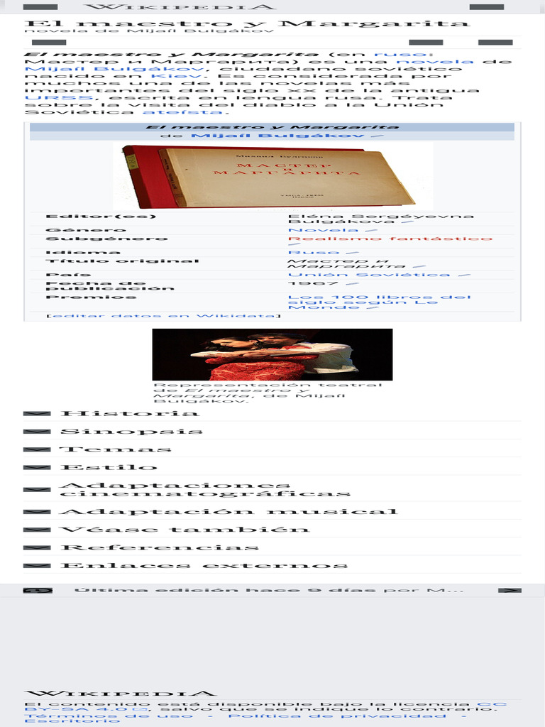 El Maestro y Margarita - Wikipedia, La Enciclopedia Libre | PDF