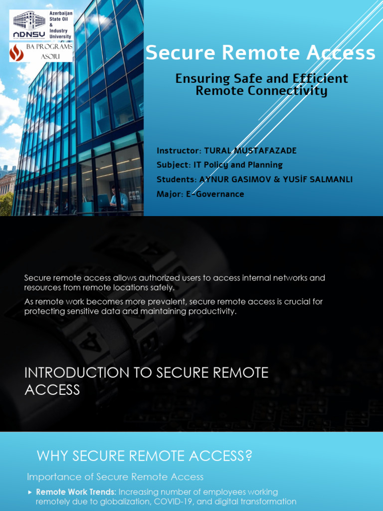Secure Remote Access | PDF | Computer Network | Desktop Virtualization