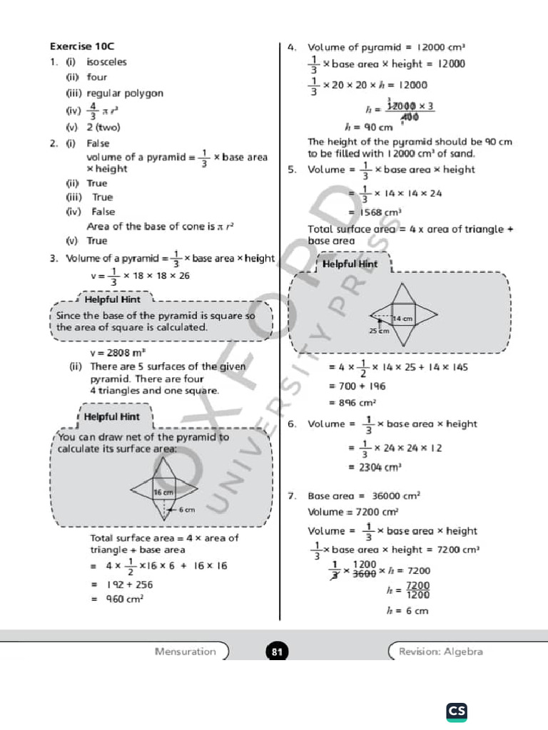 Ex 10C Class 8 | PDF
