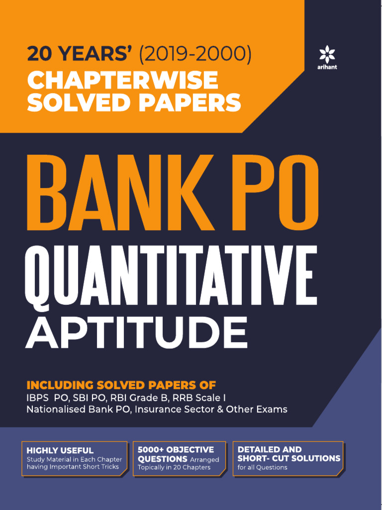 Arihant Bank Po Chapter Wise Solved Paper | PDF | Division (Mathematics ...