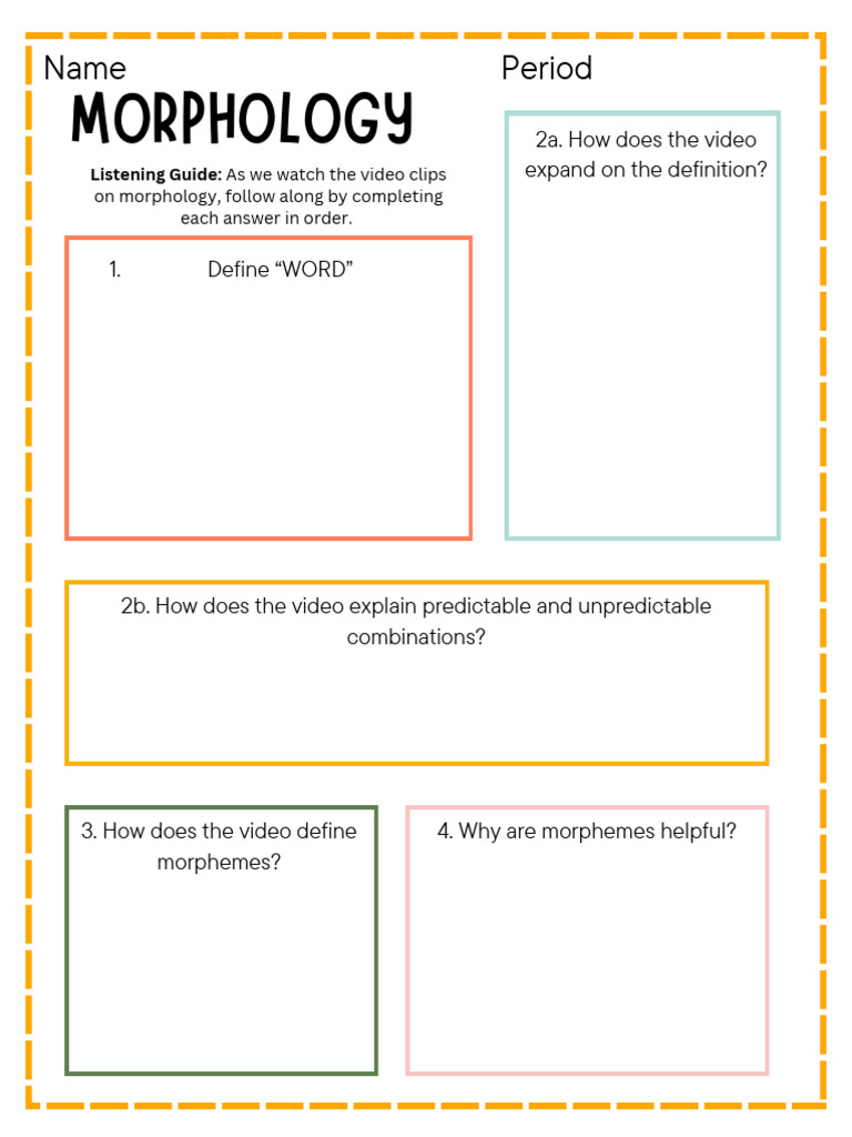 Morphology Listening Guide | PDF