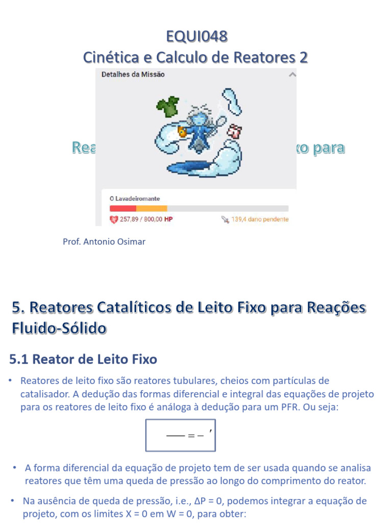 Reatores Catalíticos de Leito Fixo: Queda de Pressão e Cinética | PDF ...