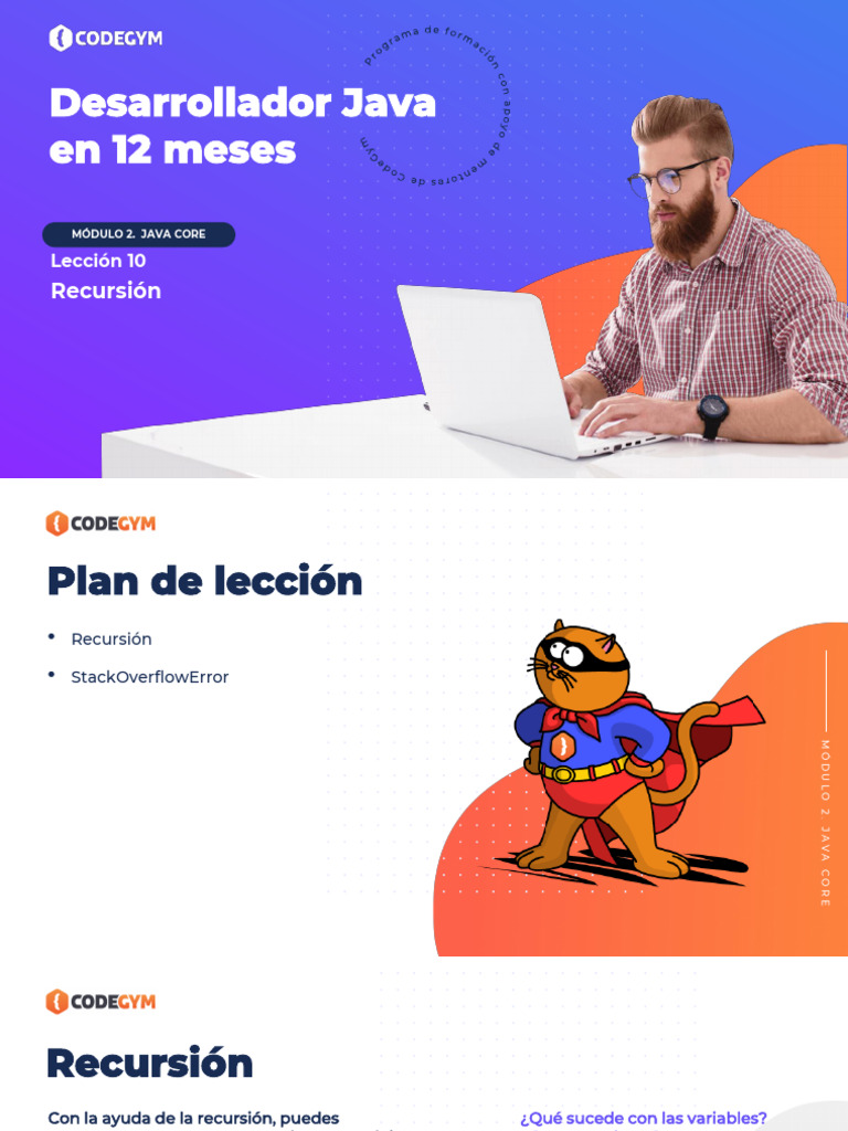 MÓDULO 2. Nivel 10 Recursión | PDF | Java (lenguaje de programación) | Programación de computadoras