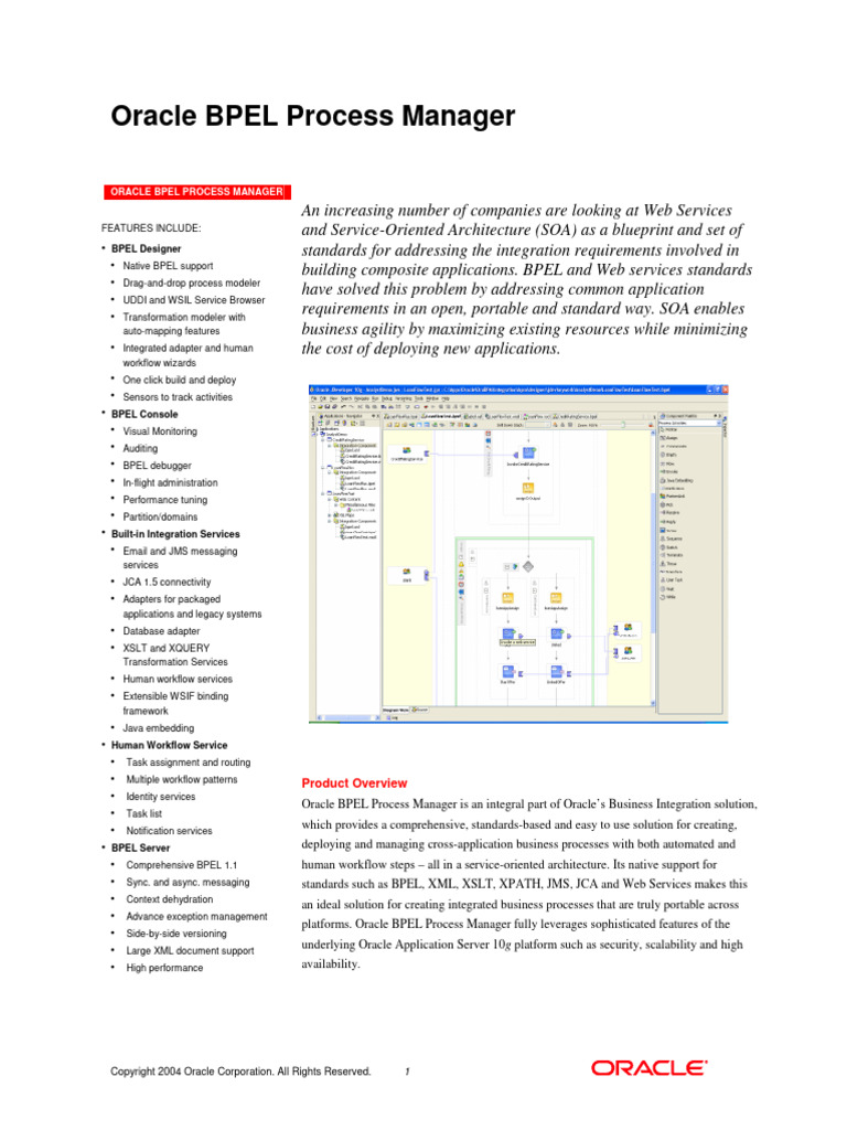 Oracle Bpel Process Manager Datasheet | PDF | Service Oriented Architecture | Web Service