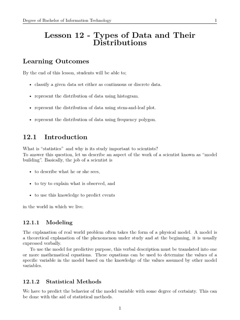 lesson12 | PDF | Statistics | Histogram