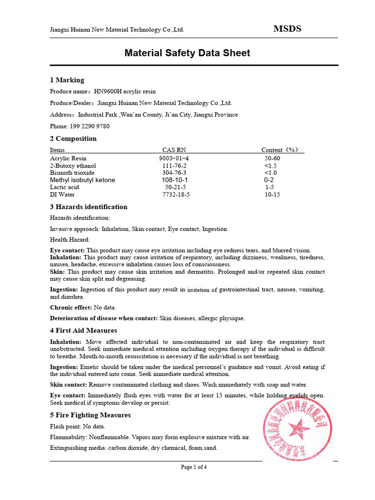 HN9600H Emulsion-MSDS (2024-07-03 00 - 54 - 19) (2024-10-29 18 - 13 ...