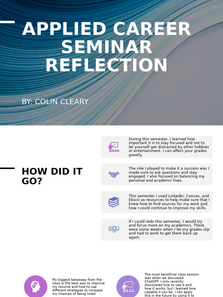 Career Seminar Reflection Insights | PDF