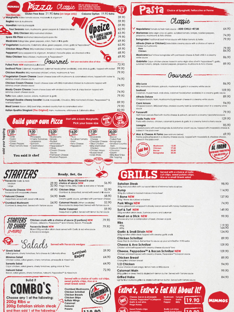 Mimmos Main Menu | PDF