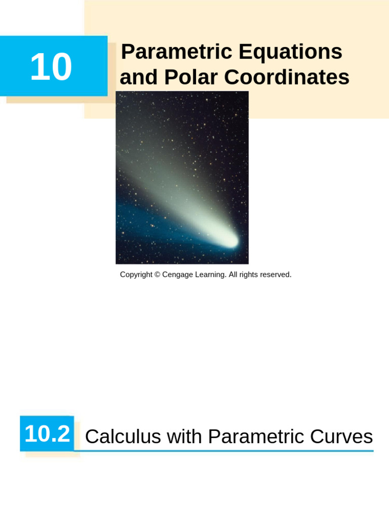10-2 Parametric Equations and Polar Coordinates | PDF | Tangent | Curve