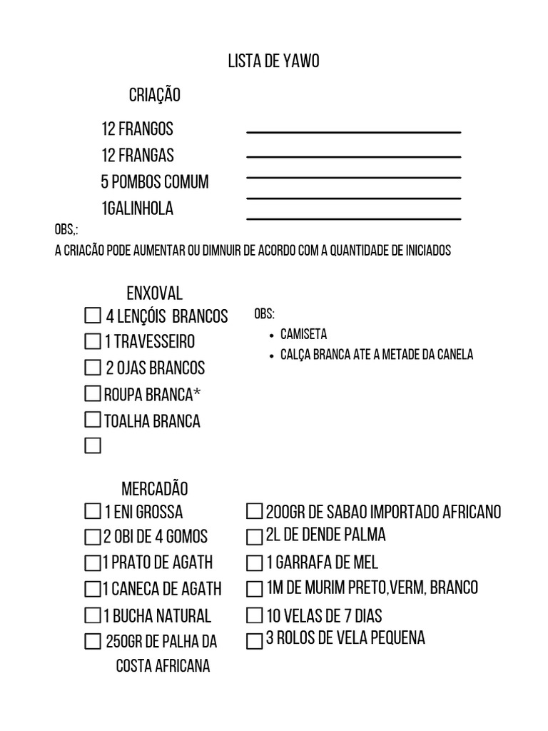 Lista de yAWO PDF | PDF