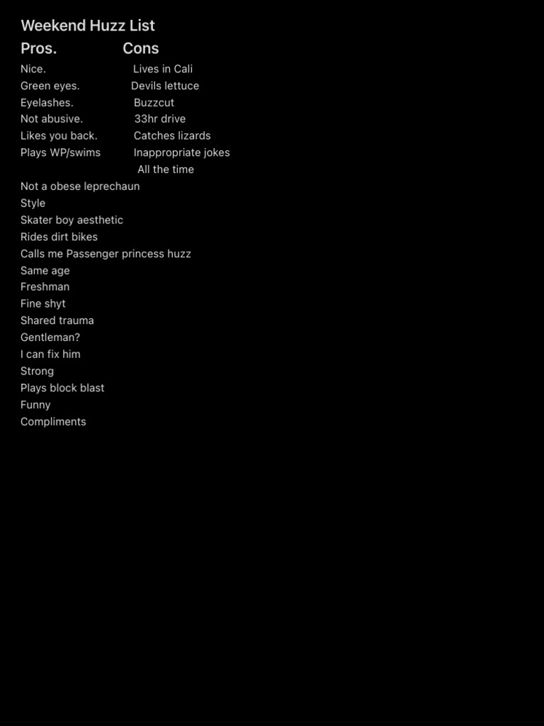 Weekend Huzz List | PDF