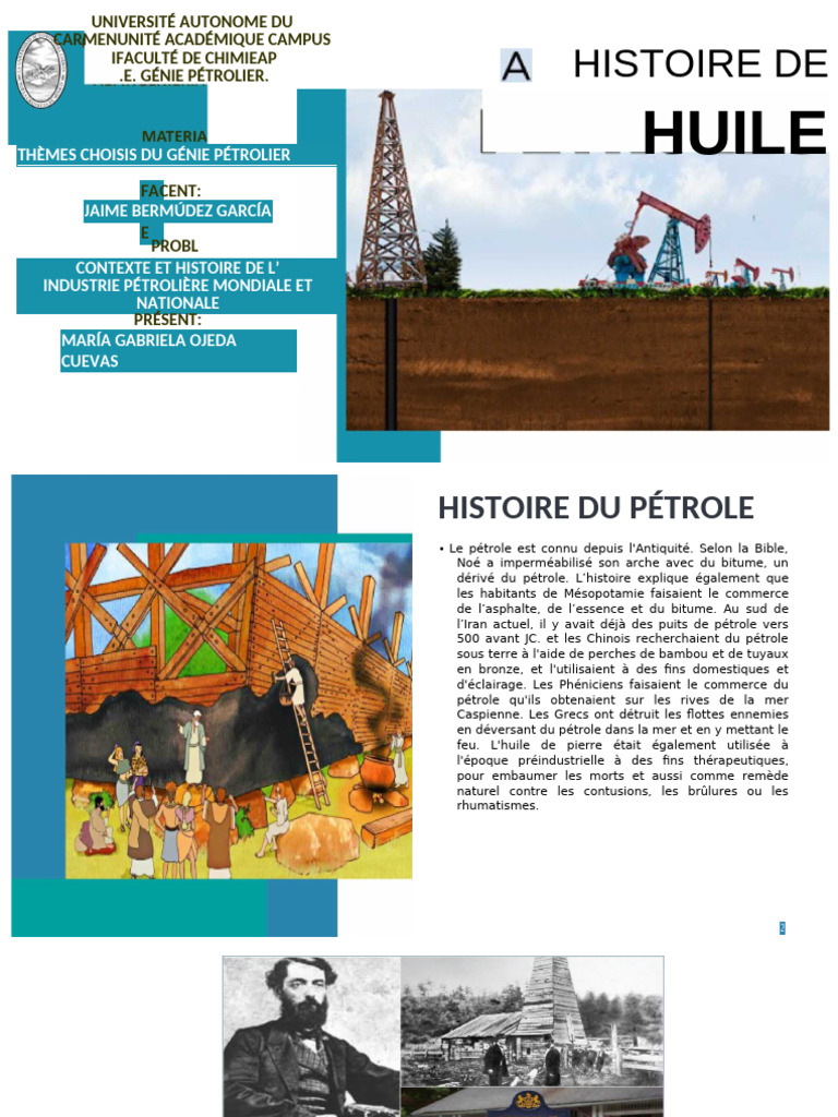 Histoire du pétrole et ses débuts | PDF | Pétrole | Puits de pétrole