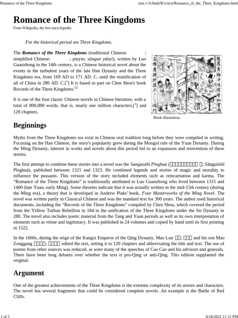 Summary of Chapter 15: Three Kingdoms | PDF | Romance Of The Three ...