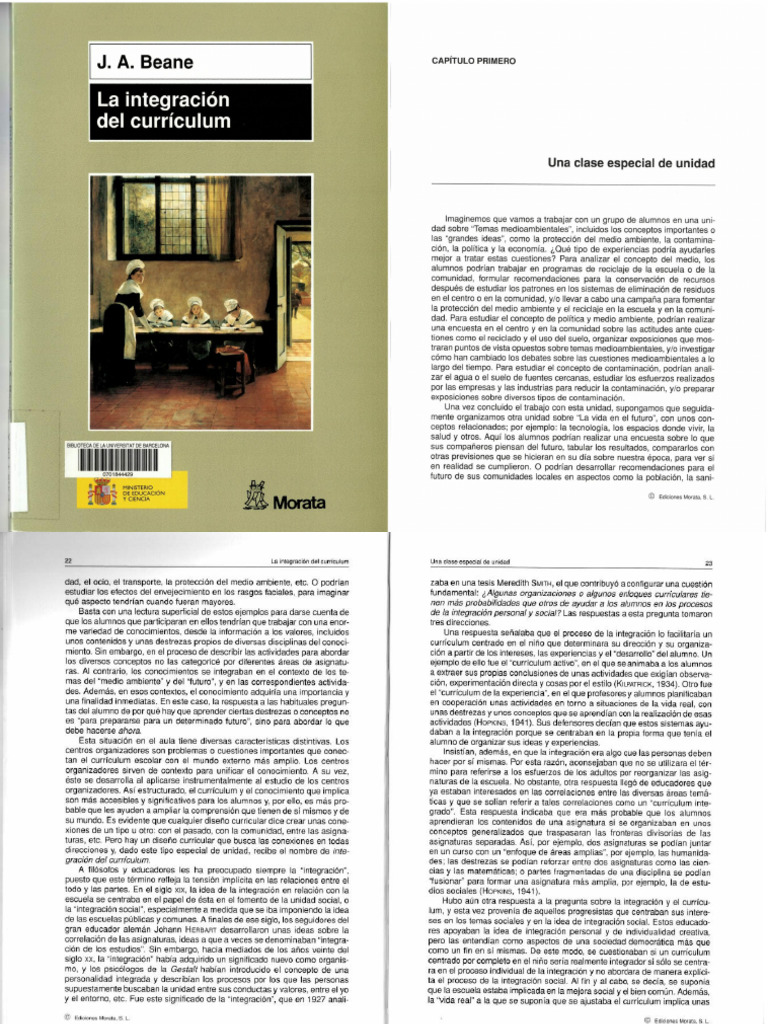 Beane. J.A. (2005) La Integraci N Del Curr°culum. Madrid. Morata | PDF