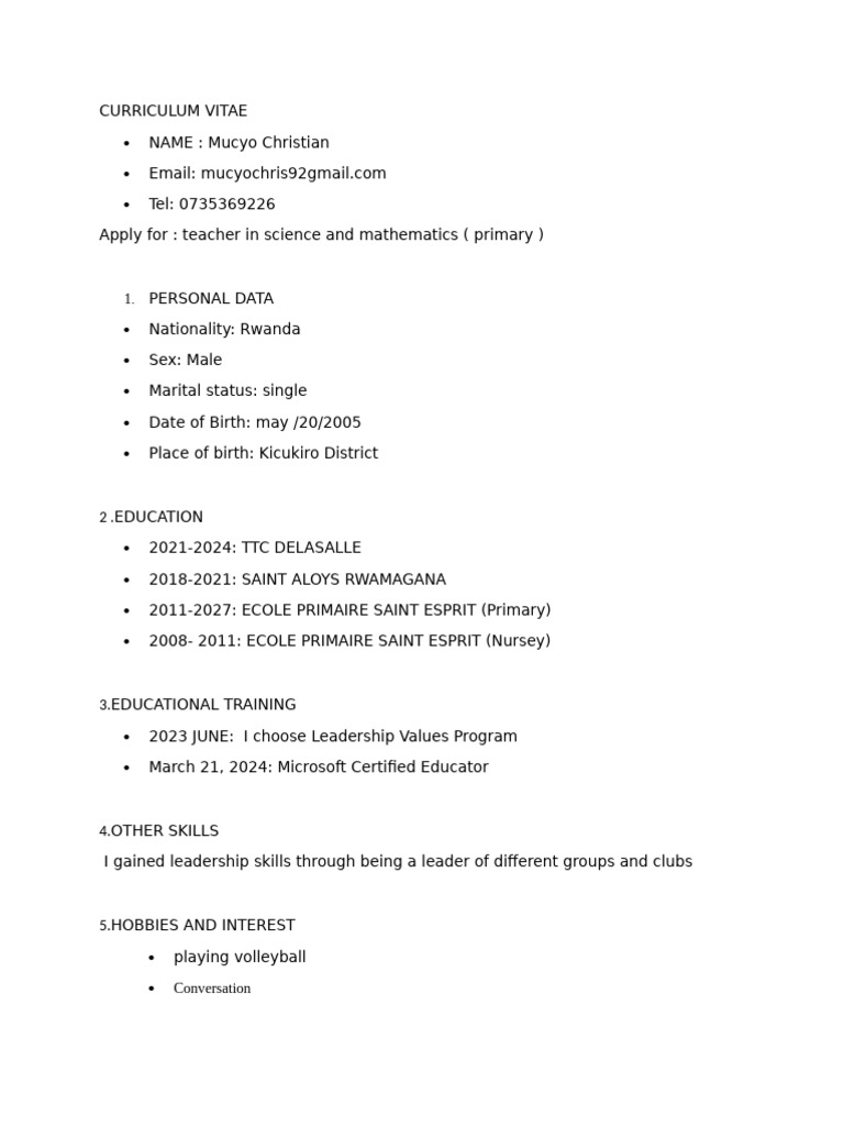 Curriculum Vita-Wps Office | PDF