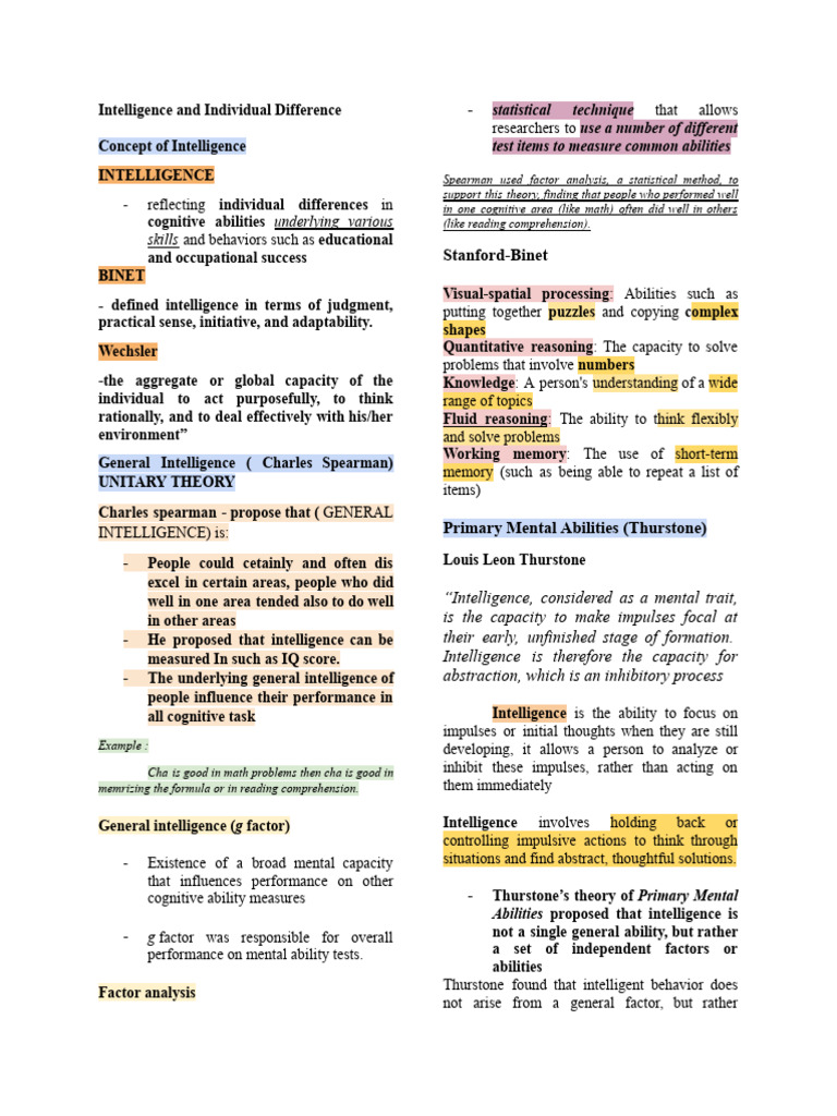 Intelligence Pdf Intelligence Mind