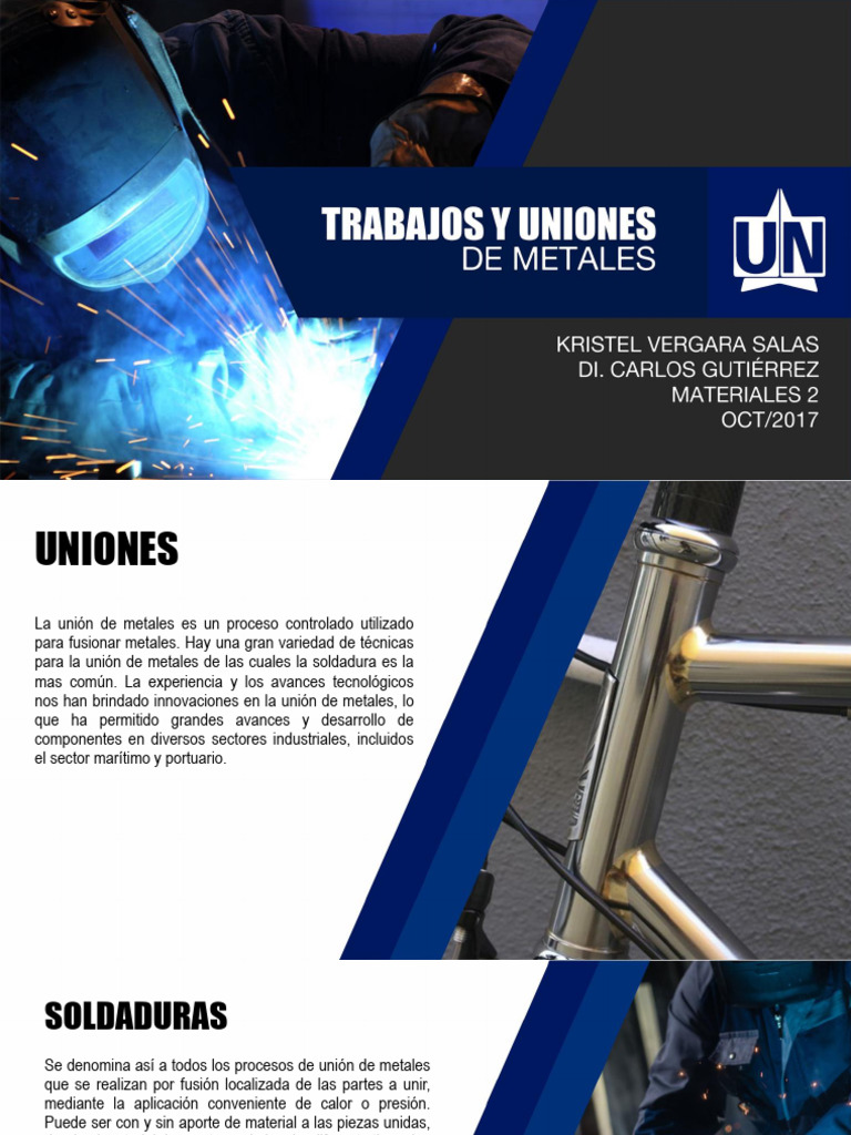 Técnicas de Unión de Metales y Soldaduras | PDF | Soldadura | Construcción