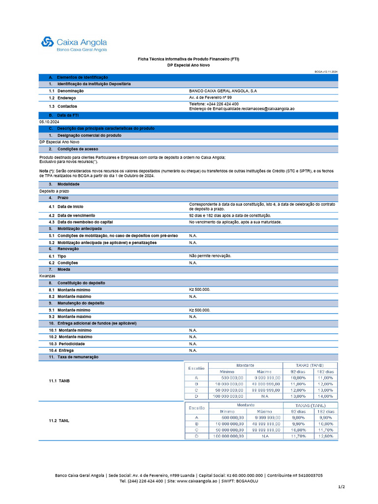 Ficha Técnica Externa - DP Especial Ano Novo | PDF | Juros | Bancos