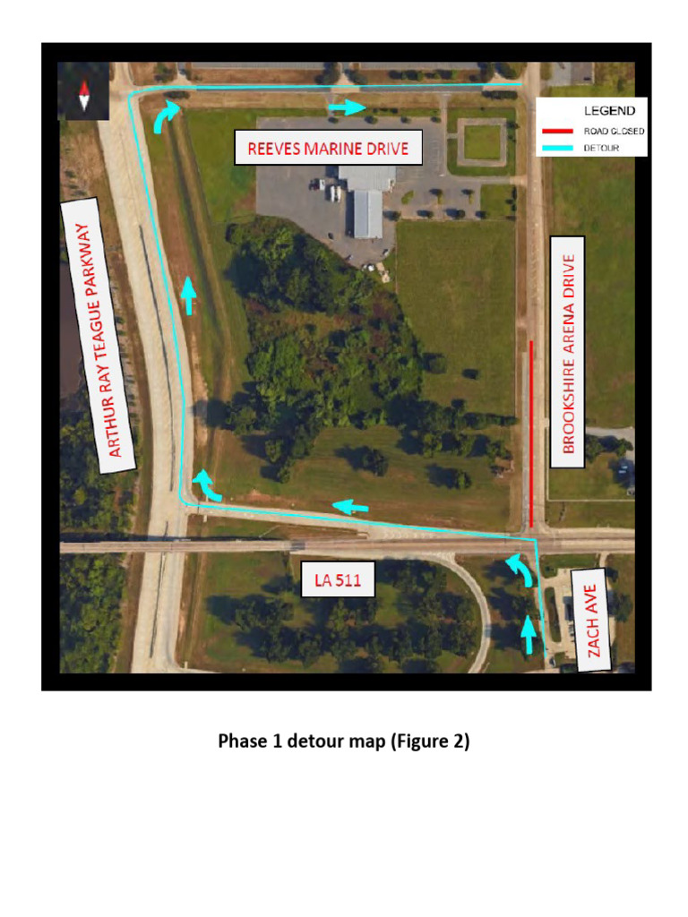 Jimmie Davis Bridge Project Phase 1 Detour Map (Figure 2) | PDF