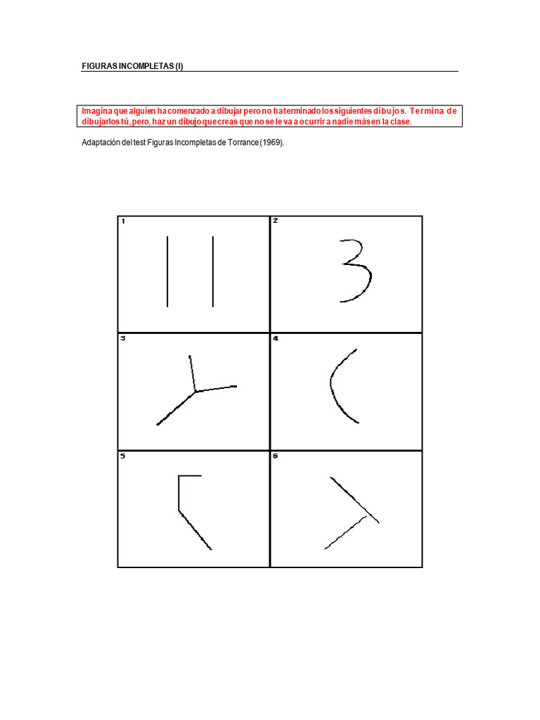Ejercicios Creativos: Figuras Incompletas | PDF
