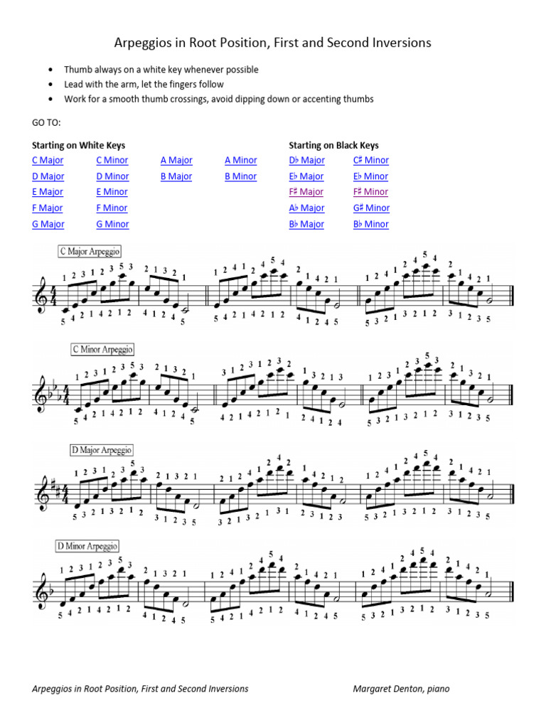 Arpeggios Root First Second Inversions | PDF | Musical Compositions ...