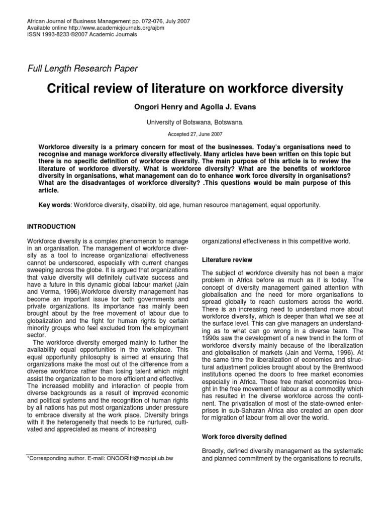 Ongori and Agolla | Download Free PDF | Multiculturalism | Employment