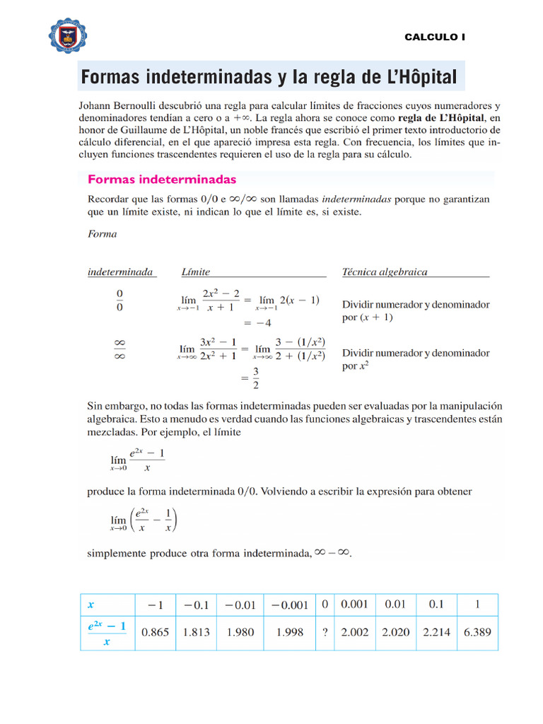 Regla de Lhospital | PDF | Matemáticas | Análisis matemático
