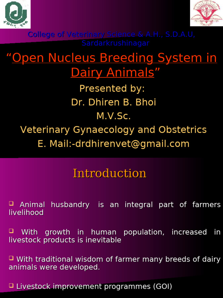 Open Nucleus Breeding System in Dairy Animals | PDF | Sheep | Cattle