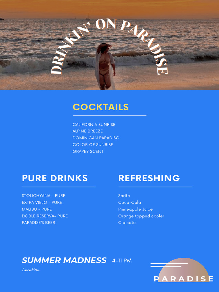 Blue Bar Menu | PDF