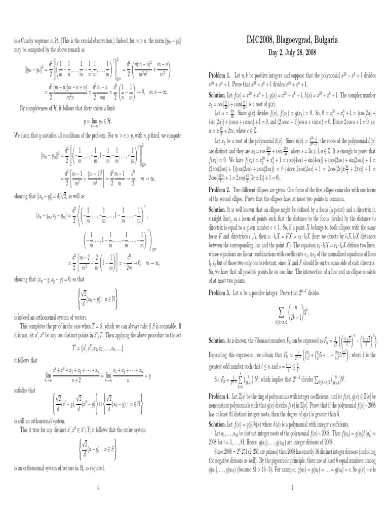 Day2 Solutions | PDF | Determinant | Mathematical Analysis