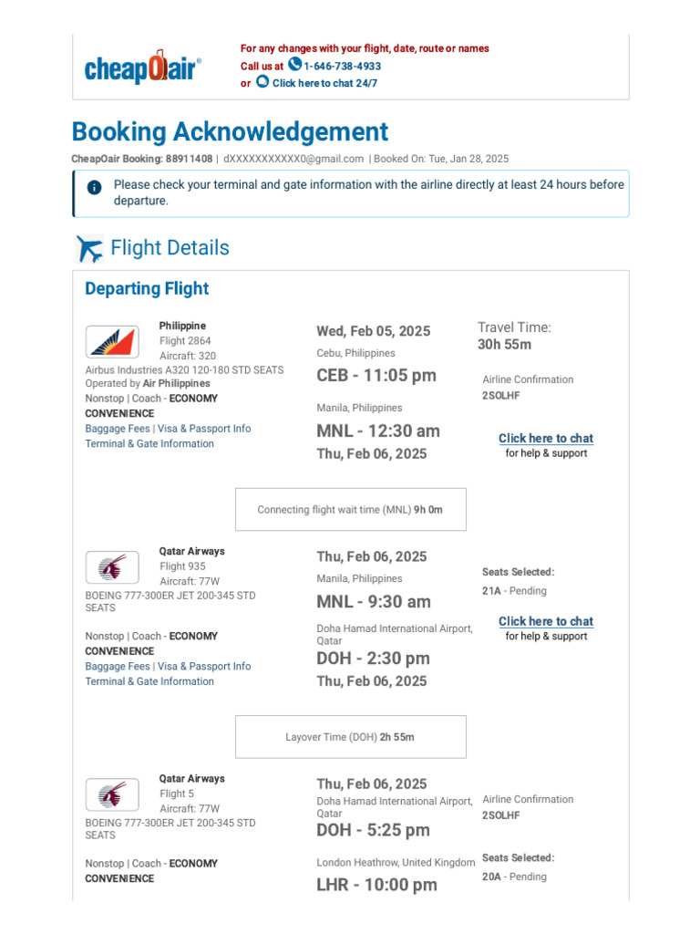 Confirmationemail Print Guid | PDF | Aviation | Transport