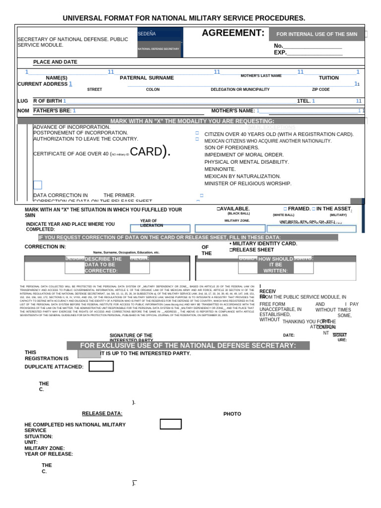 National Military Service Procedures Guide | PDF | Identity Document ...