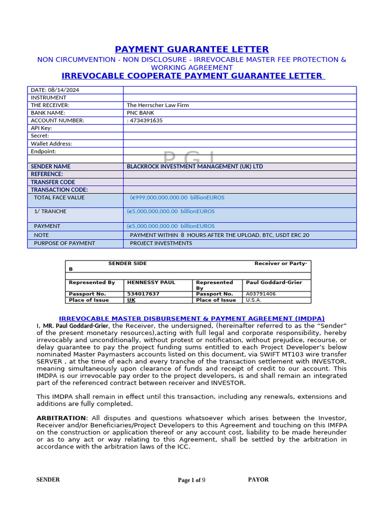 PGL Black Rock - Herrscher 1408 | PDF | Payments | Arbitration