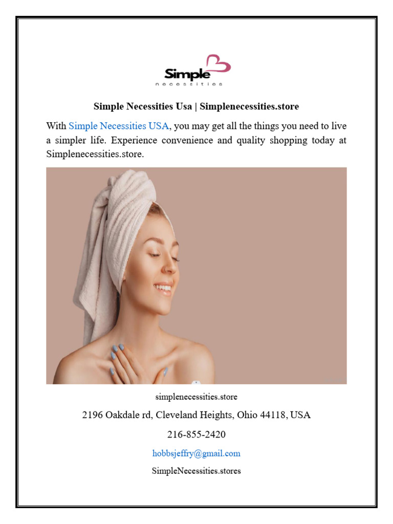 Simple Necessities Usa Simplenecessities - Store | PDF