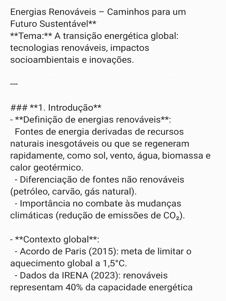 Energias Renováveis | PDF