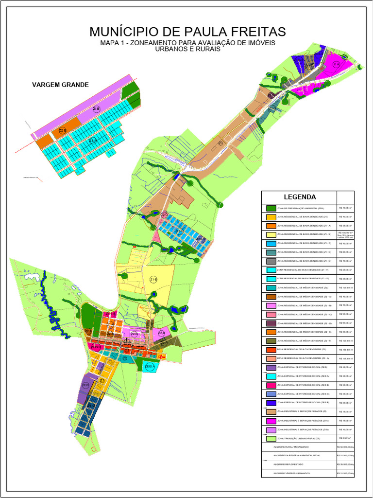 Mapa 01-ZONEAMENTO PARA AVALIAÇÃO DE IMÓVEIS URBANOS E RURAIS | PDF