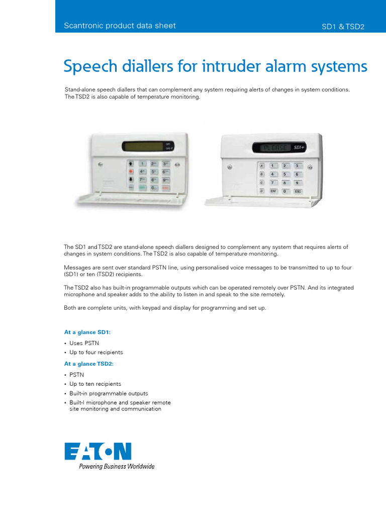 Eaton Security Sd1 En | PDF | Security Alarm | Information And ...