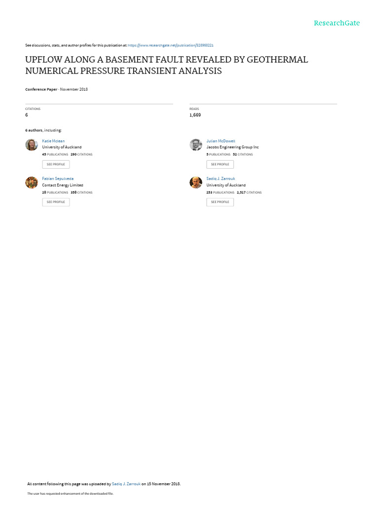 Upflow Along A Basement Fault Revealed by Geothermal Numerical Pressure ...