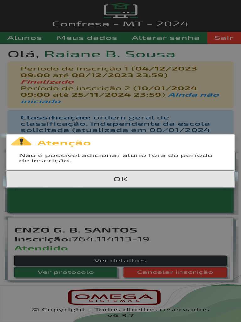 Pré-Matrícula Online 2024 - Confresa-MT - Omega Sistemas | PDF